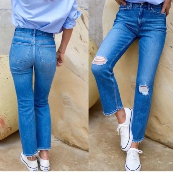 AYR | Jeans | Ayr The Yes Yes Yes Distressed Ripped Knee High Rise ...